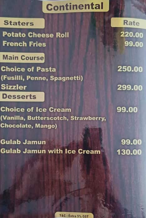 Menu at Fusion Cafe Restro, Haridwar