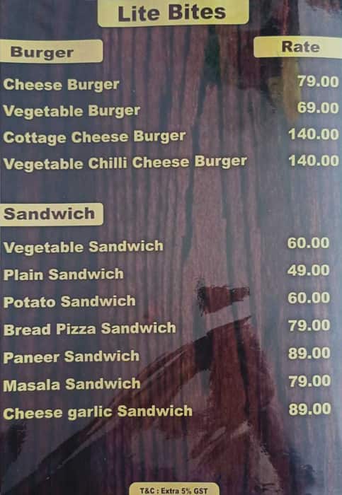 Menu at Fusion Cafe Restro, Haridwar