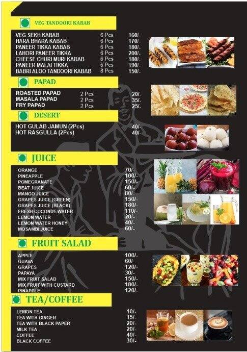 Menu at The Quencher, Ranchi