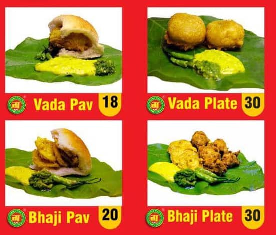 Menu of Gajanan Vada Pav, Parel, Mumbai