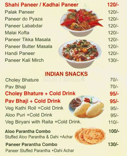 Menu at Fresh Food Gallery, Delhi