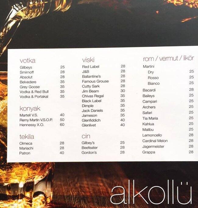 Carta de Harvard Cafe Watergarden, Estambul, Barbaros Mahallesi