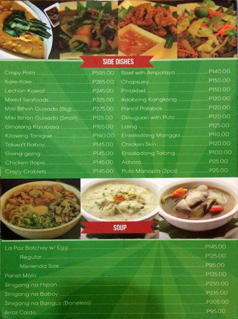 Menu at Bacolod Chk-N-Bbq House, Parañaque
