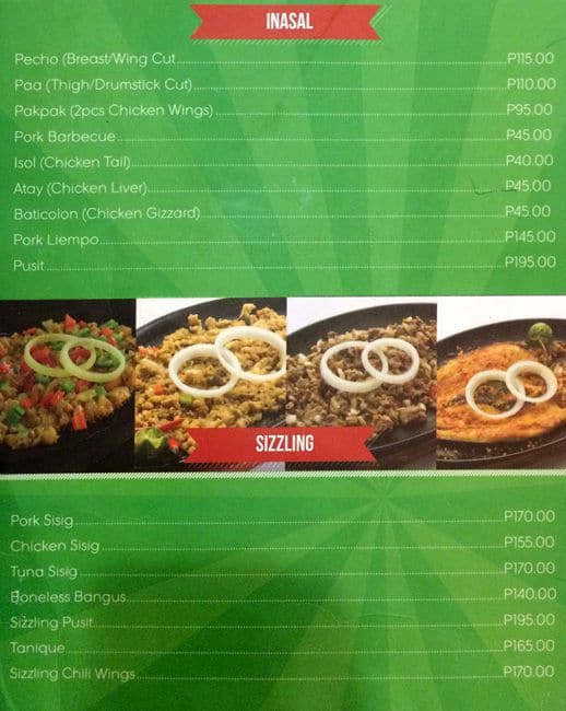 Menu at Bacolod Chk-N-Bbq House, Parañaque
