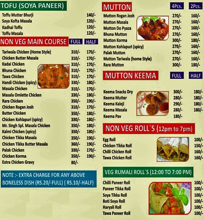 Mr. Singh's Menu, Menu for Mr. Singh's, Vijay Nagar, Indore - Zomato
