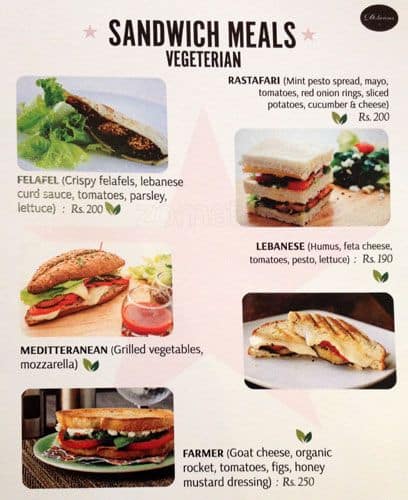 Menu at Cafe Delicieux, Morjim