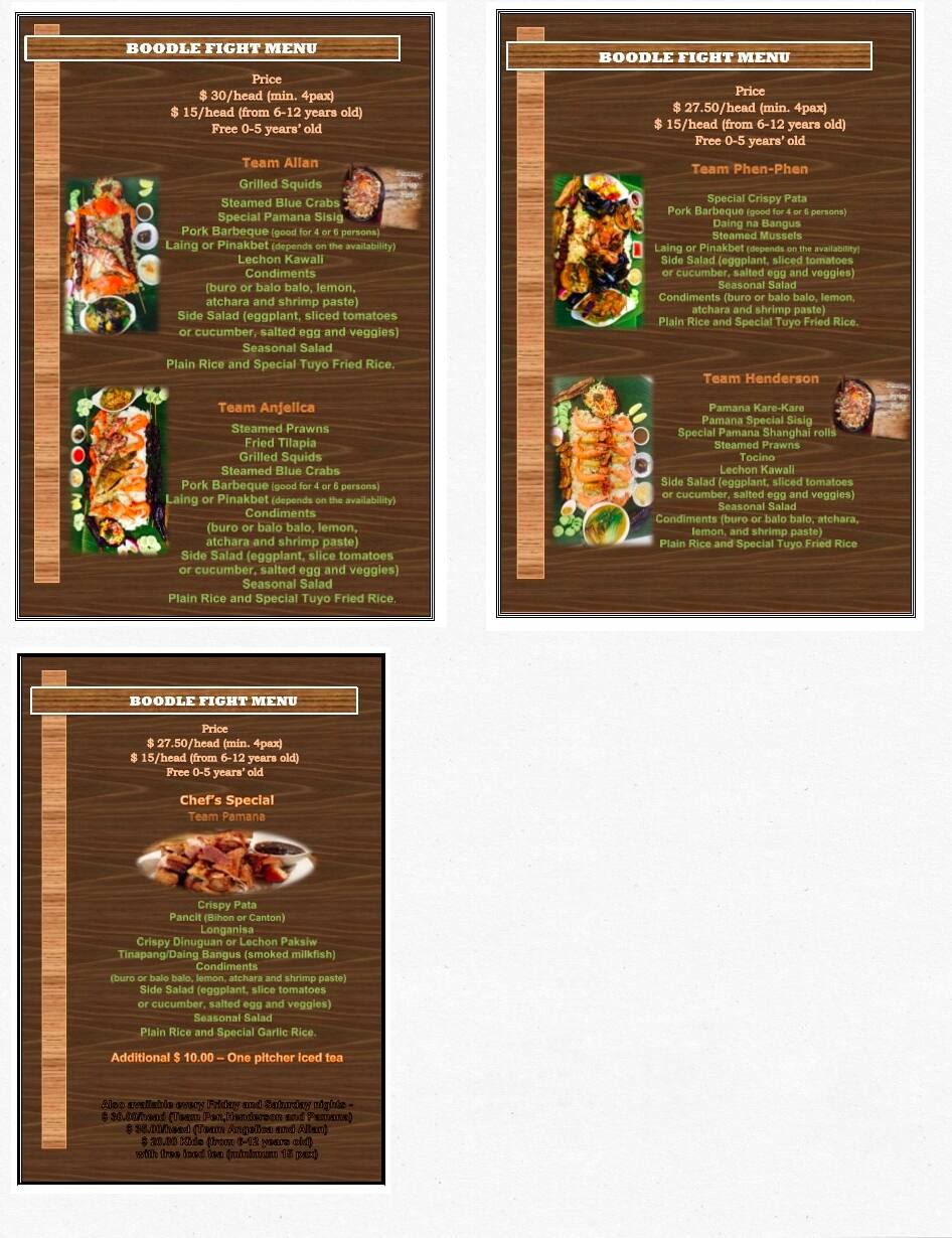 Menu at Pamana Chatswood restaurant, Chatswood