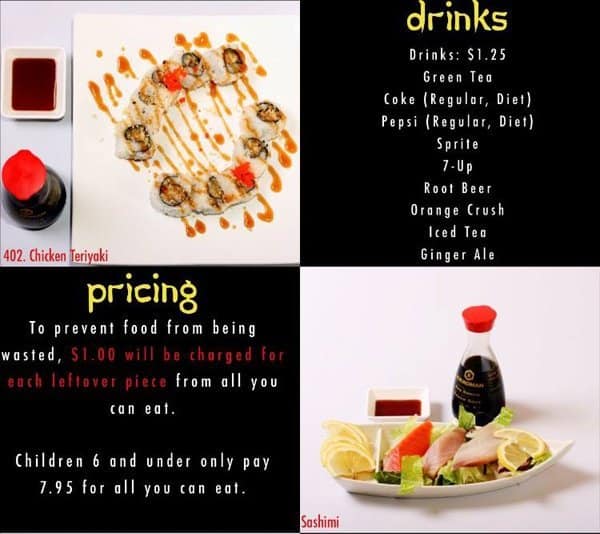 Menu at Magic Sushi Panet restaurant, Winnipeg, 562 Keenleyside St