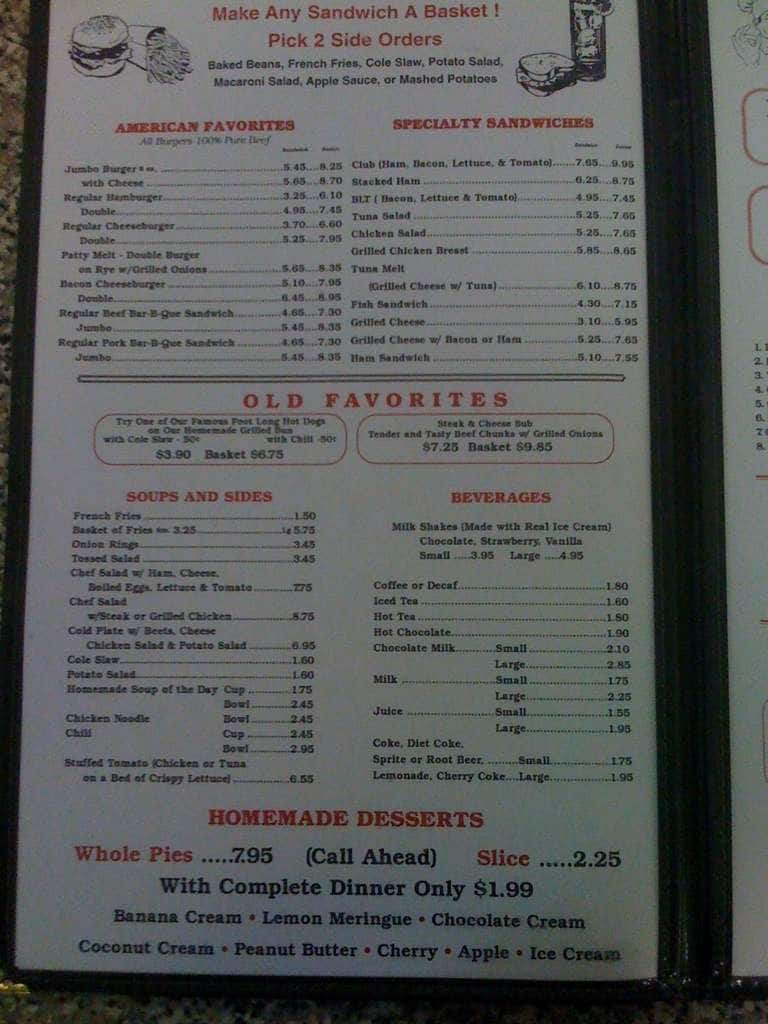 Menu at Hampton's Restaurant, Daytona Beach, Mason Ave