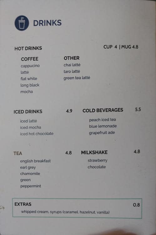 Menu at Cozy Corner Cafe, Lidcombe
