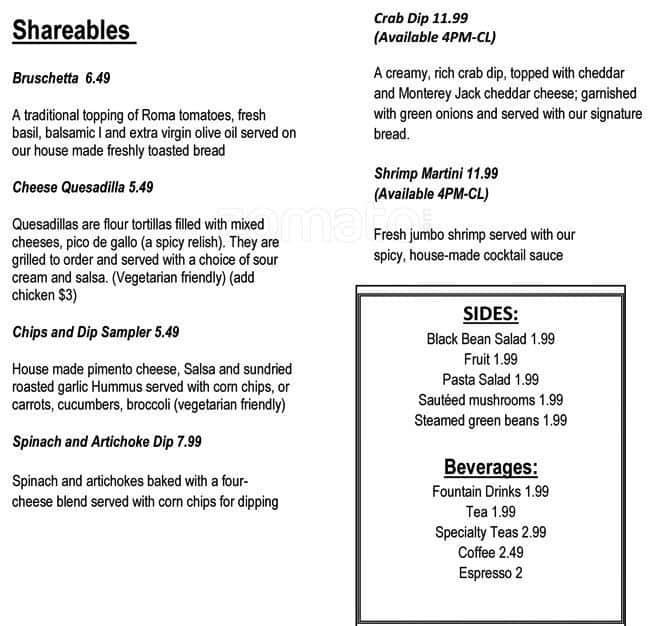 Menu at Crave pub & bar, Greenville