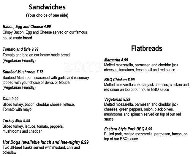 Menu at Crave pub & bar, Greenville