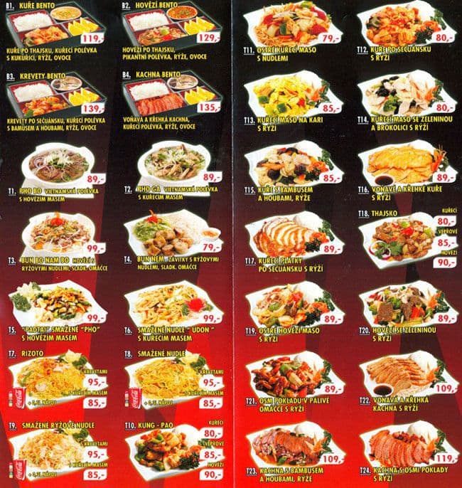 Menu at Thien Long 1 (asia bistro )wok Viet Thai Thai restaurant, Prague