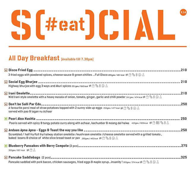 Menu of Vikhroli Social, Vikhroli, Mumbai