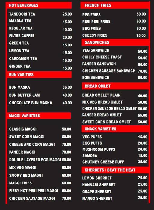 Menu of We Chai, Nanganallur, Chennai