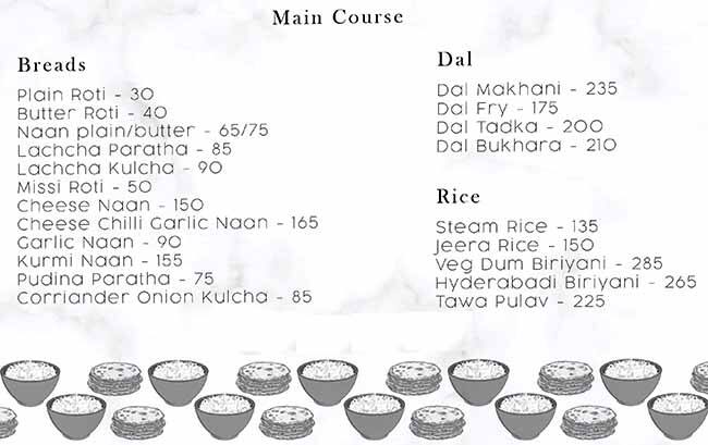 Menu at Rasoi by Rosette, Vadodara