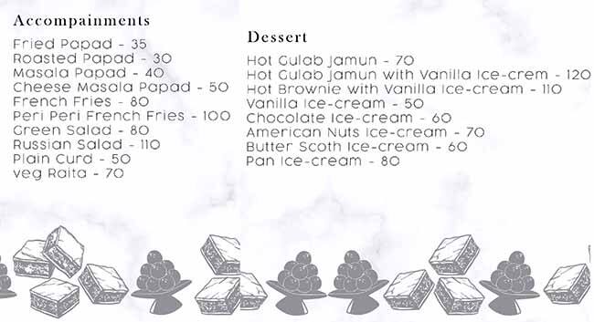 Menu at Rasoi by Rosette, Vadodara