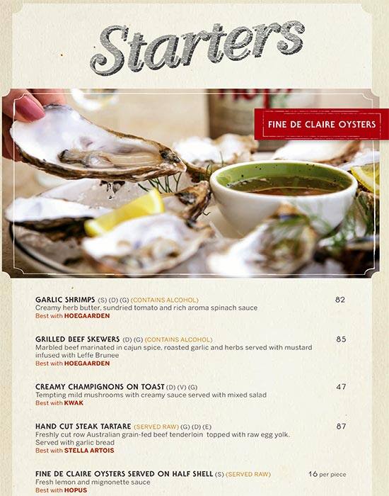 Menu at Mazar pub & bar, Dubai