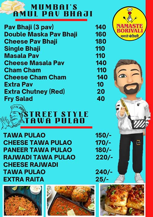 Menu of Namaste Borivali, Borivali West, Mumbai