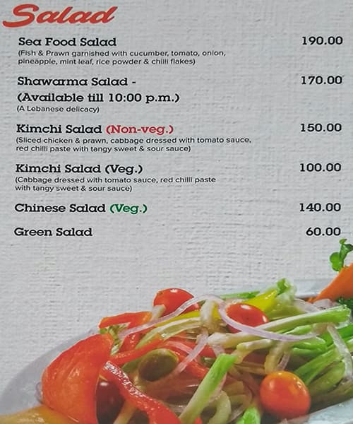 Menu of Tandoor Park, Dhakuria, Kolkata