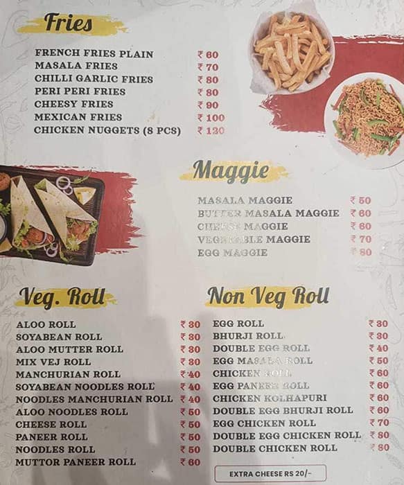 Menu of Redstone Jail Road Nashik