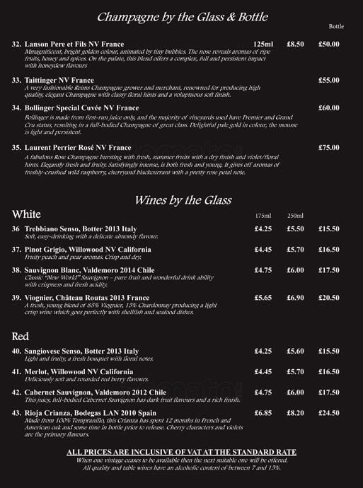 Menu at The Doric pub & bar, Edinburgh, 15-16 Market St