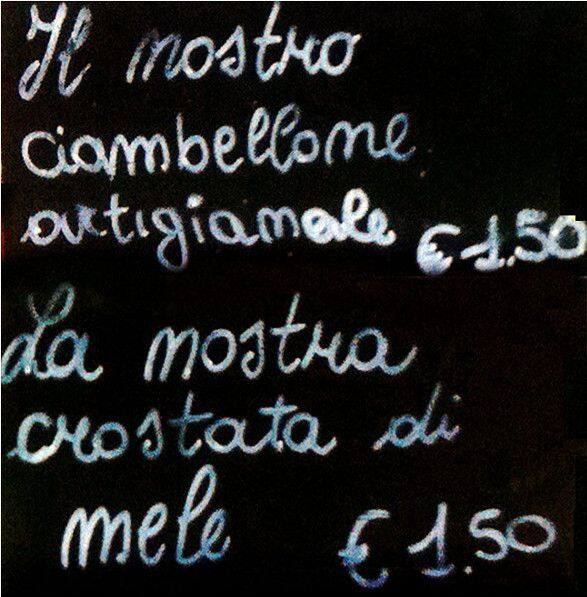 Menu at Caffè La Seta pub & bar, Rome, Via della Seta