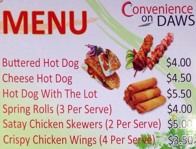 Menu at Convenience on Daws restaurant, Melrose Park