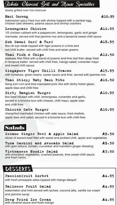 Menu at Bar Soba, Leeds, 9a Merrion St