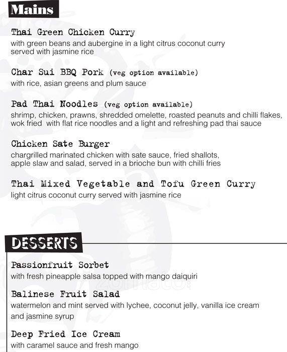 Menu at Bar Soba, Leeds, 9a Merrion St
