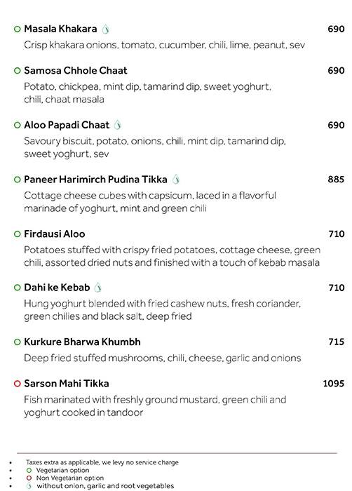 Menu at Table 101 - Surat Marriott Hotel, Surat