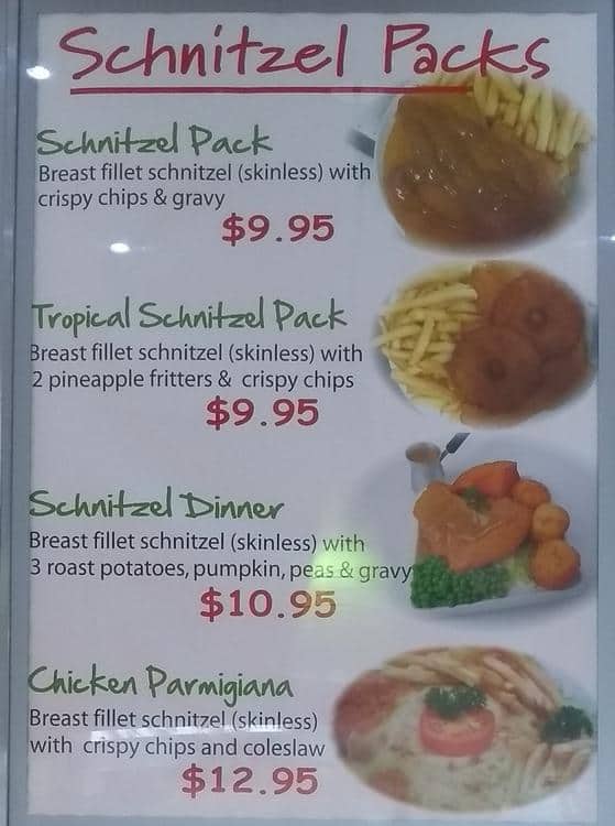 Menu at Giorgio's Charcoal Chicken restaurant, Bundoora