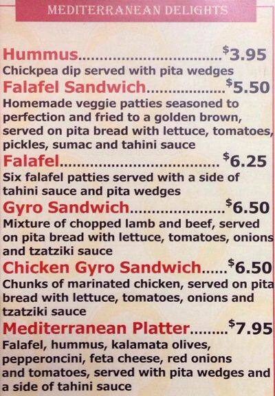 Menu at Cliff's Grill restaurant, Houston