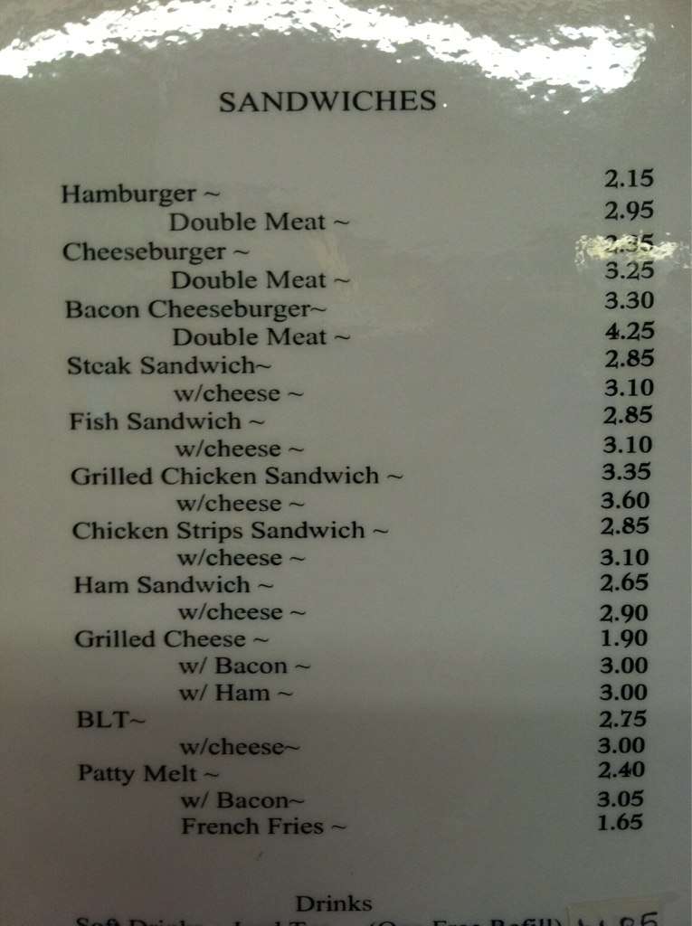 Menu at Record Grill restaurant, Dallas