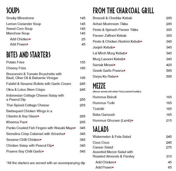 Menu at Cooling Tower Cafe, Mumbai, NIRLON KNOWLEDGE PARK