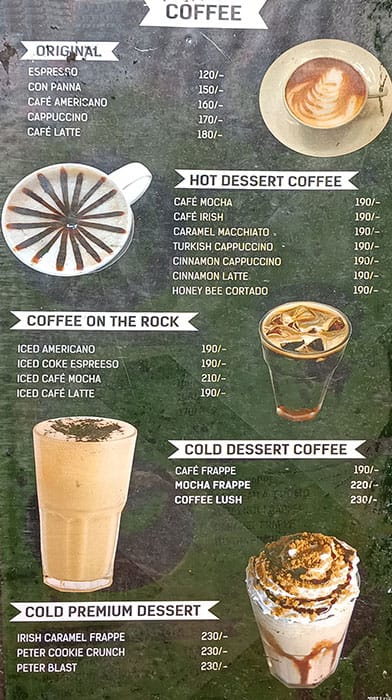 Menu of Cafe Peter, Pimple Saudagar, Pune