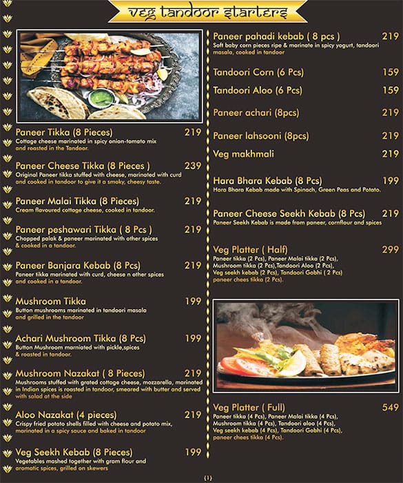 Menu of Indian Plate Sion Mumbai