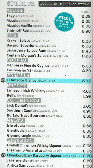 Menu at Colley Rowe Inn - JD Wetherspoon pub & bar, Romford