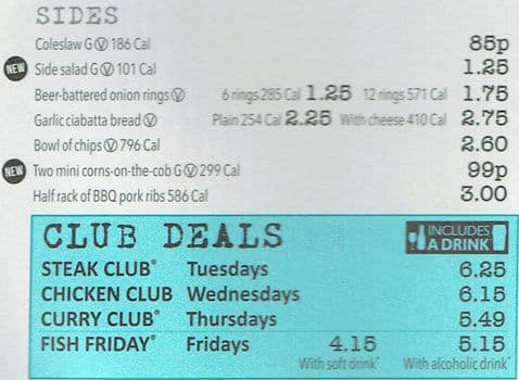 Menu at Colley Rowe Inn - JD Wetherspoon pub & bar, Romford