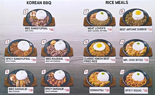 Carta del restaurante Mr. Kimbob, Antipolo, 2nd Floor Food Court Area