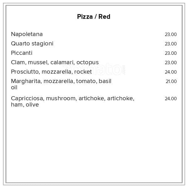 Menu at Esplanade Restaurant, Dunedin