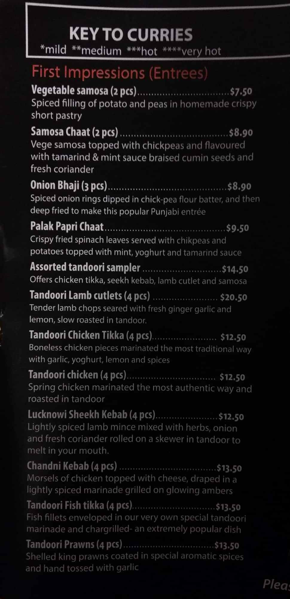 Menu at Jai Ho Indian Turramurra restaurant, Turramurra