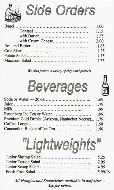 Menu at Sandwich Connection & Deli, Doylestown, Old Easton Rd