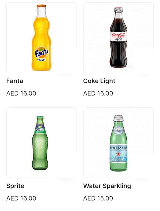 Menu of Ozo Restaurant, Al Bateen, Abu Dhabi