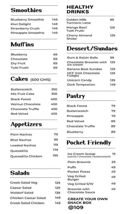 Menu of Vegaan Cafe, Kandivali West, Mumbai