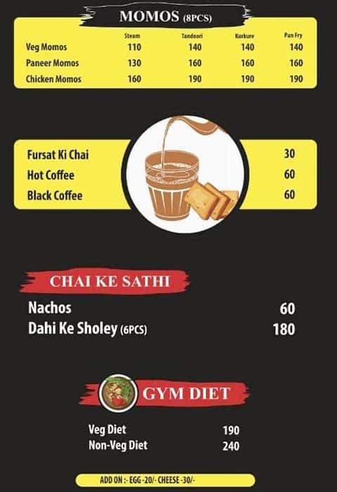 Menu of Fursat Ke Pal, Chaukhandi, Noida