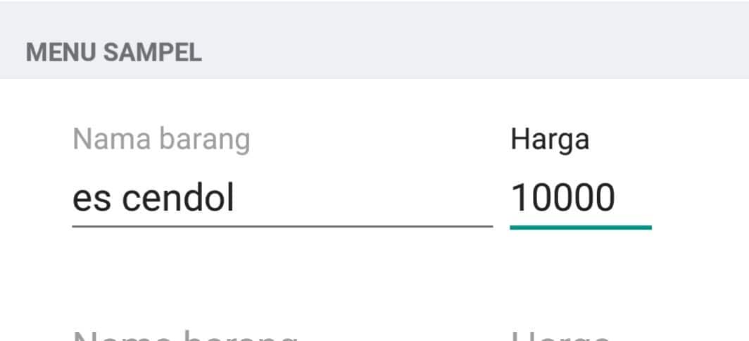 Menu at Es cendol Elizabeth Bandung restaurant, Central Jakarta