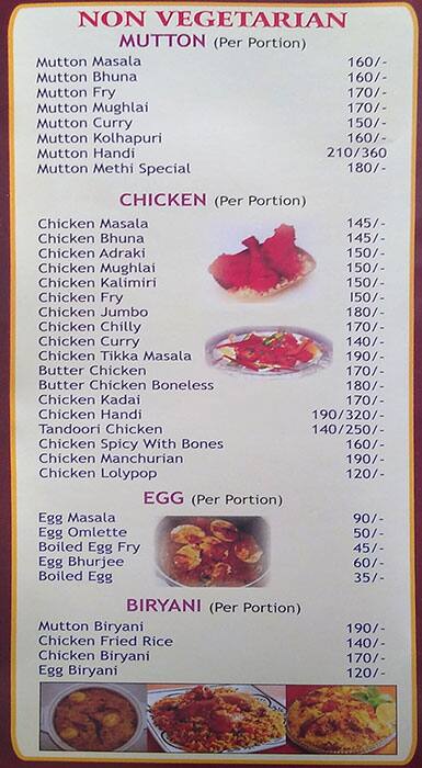 Menu at Ravi's Restaurant, Pune, 31 & 60 Khadki