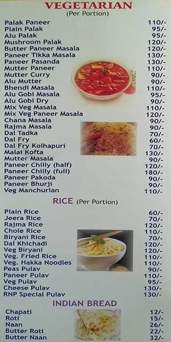 Menu at Ravi's Restaurant, Pune, 31 & 60 Khadki