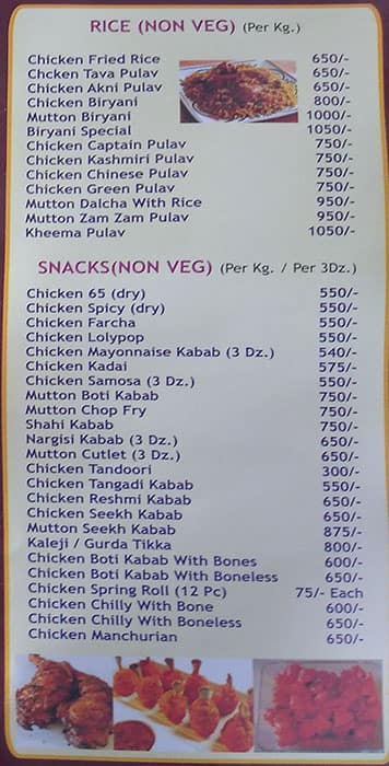 Menu at Ravi's Restaurant, Pune, 31 & 60 Khadki